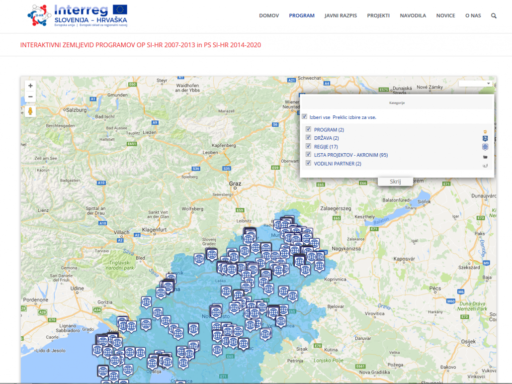 Interactive map published – EN Interreg SI-HR
